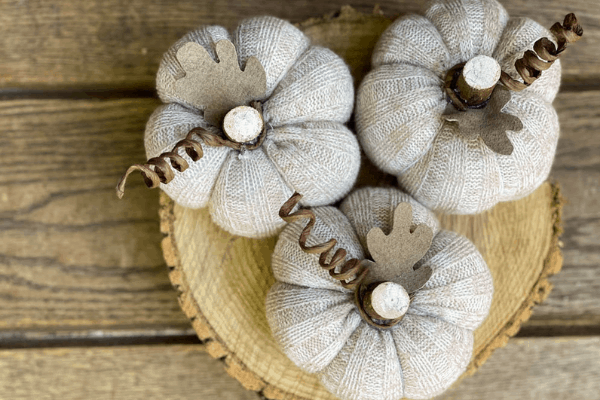 How to Make Fabric Pumpkins from Old Sweaters - A Well Purposed Woman