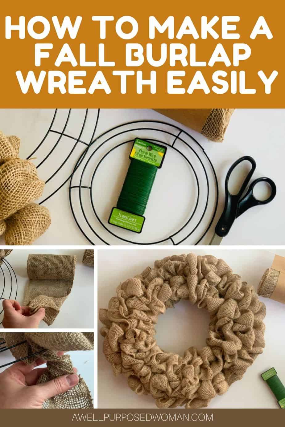 How to Make an Easy Fall Burlap Wreath - A Well Purposed Woman