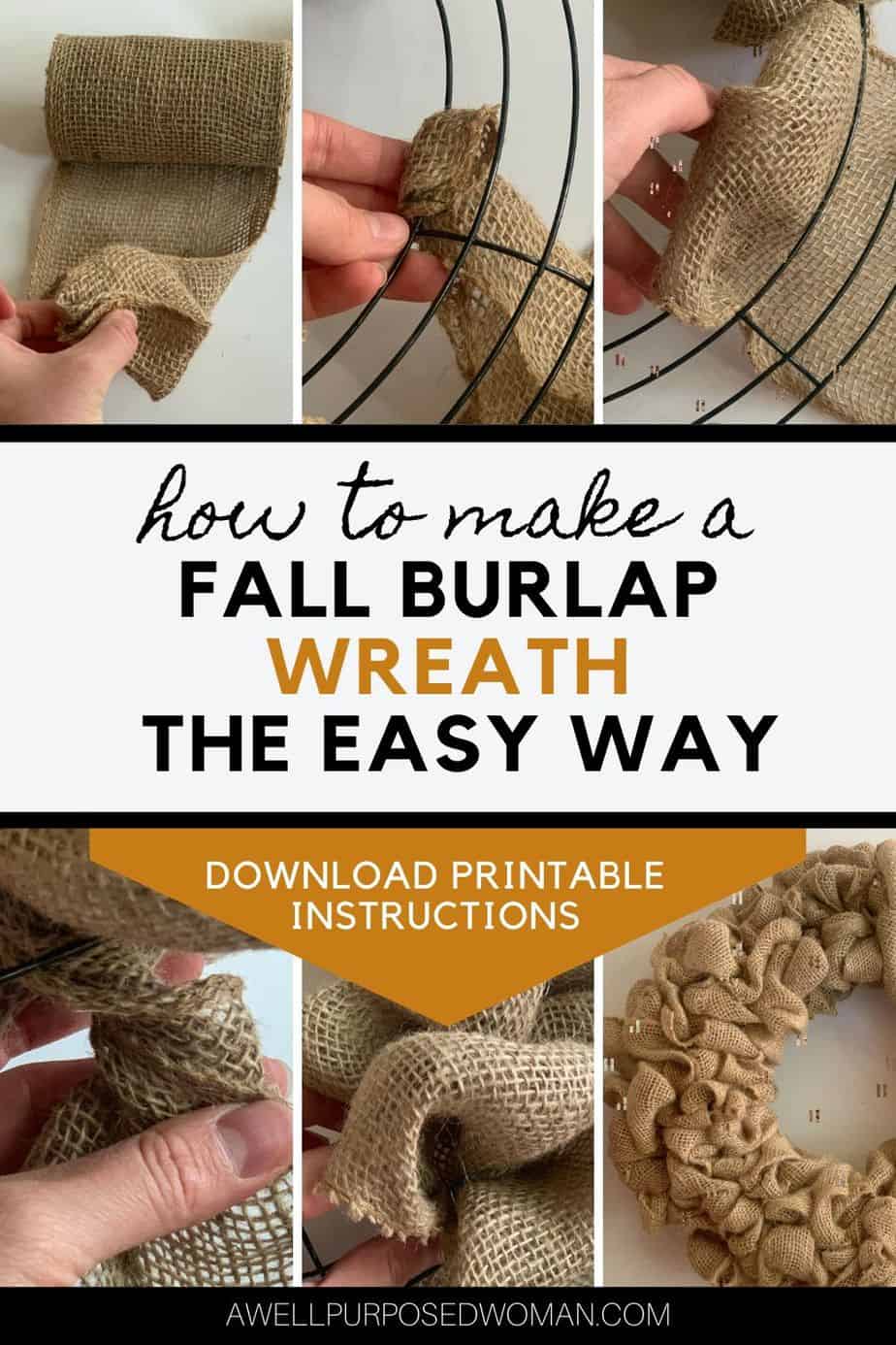 How to Make an Easy Fall Burlap Wreath - A Well Purposed Woman