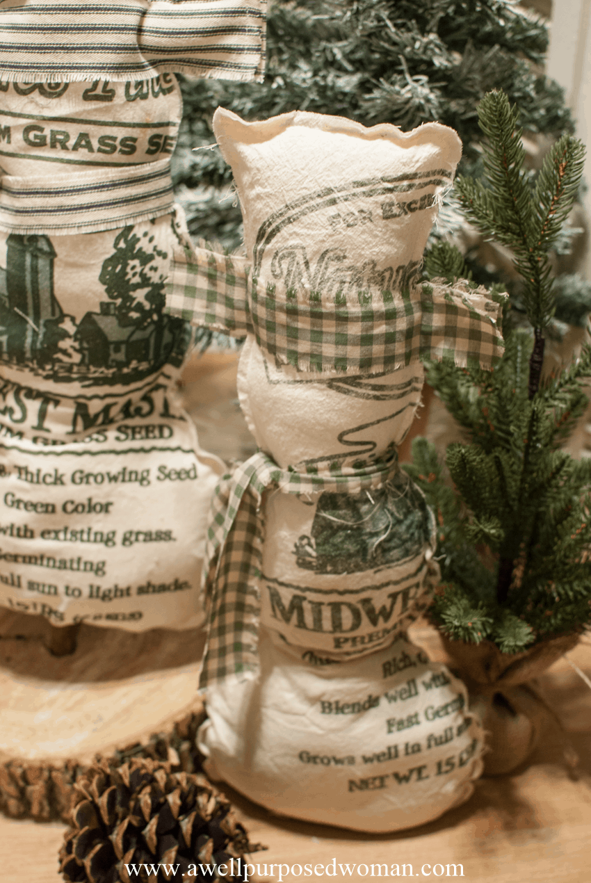 Grain Sack Fabric Snowman (with Free Pattern) - A Well Purposed Woman