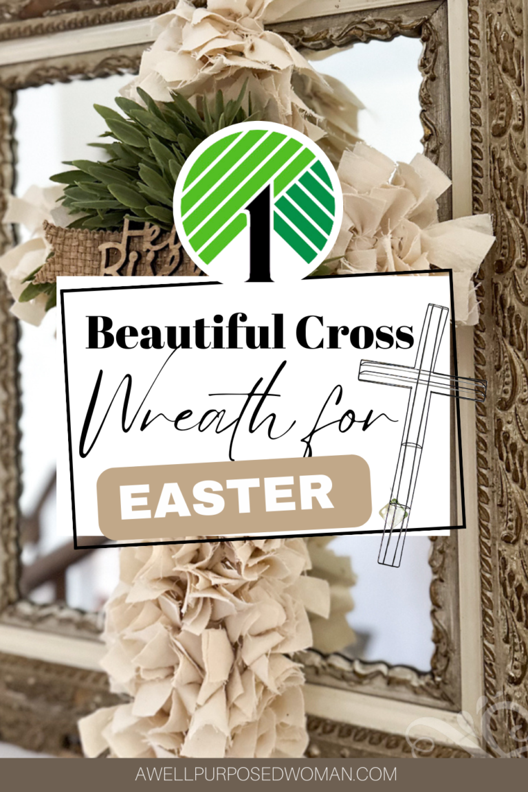 How to Make a Fabric Cross Rag Wreath for Easter - A Well Purposed Woman