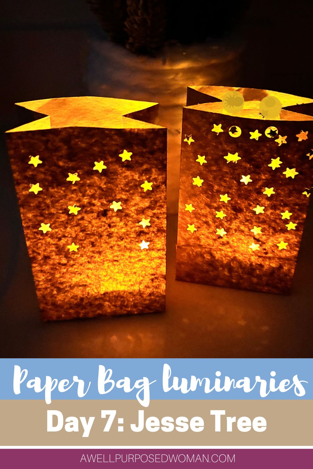 How to make Paper Bag Luminaries: Jesse Tree Day 7 - A Well Purposed Woman